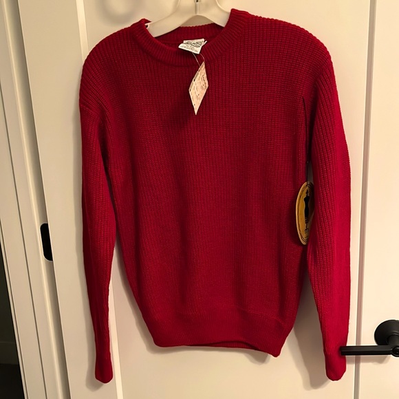 The Villager | Sweaters | Nwt Deadstock Vintage 8s Red Crew Neck ...